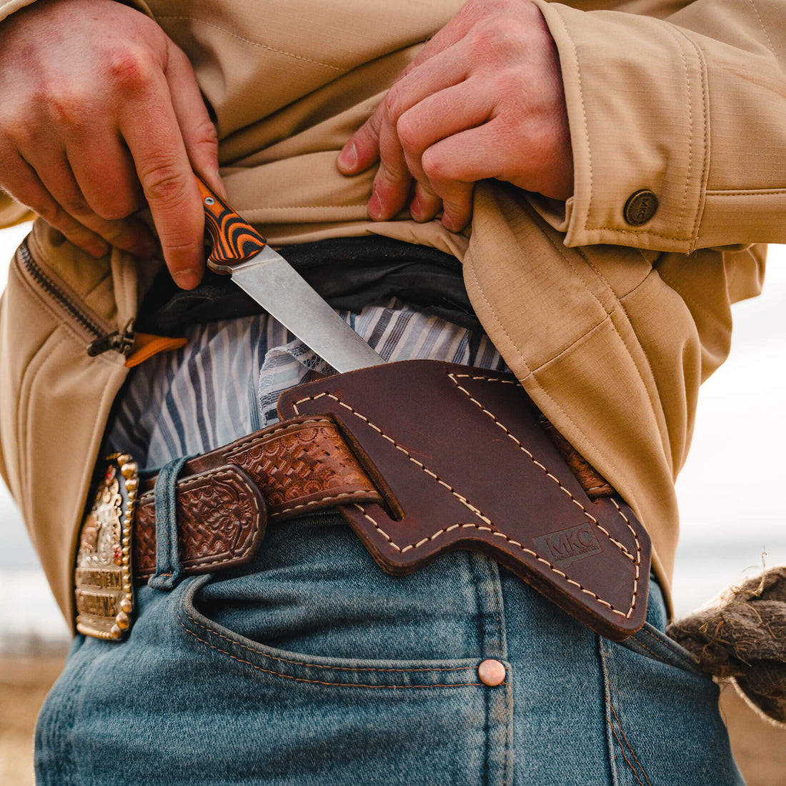 STOCKYARD LEATHER SHEATH - ANGLED BELT CARRY