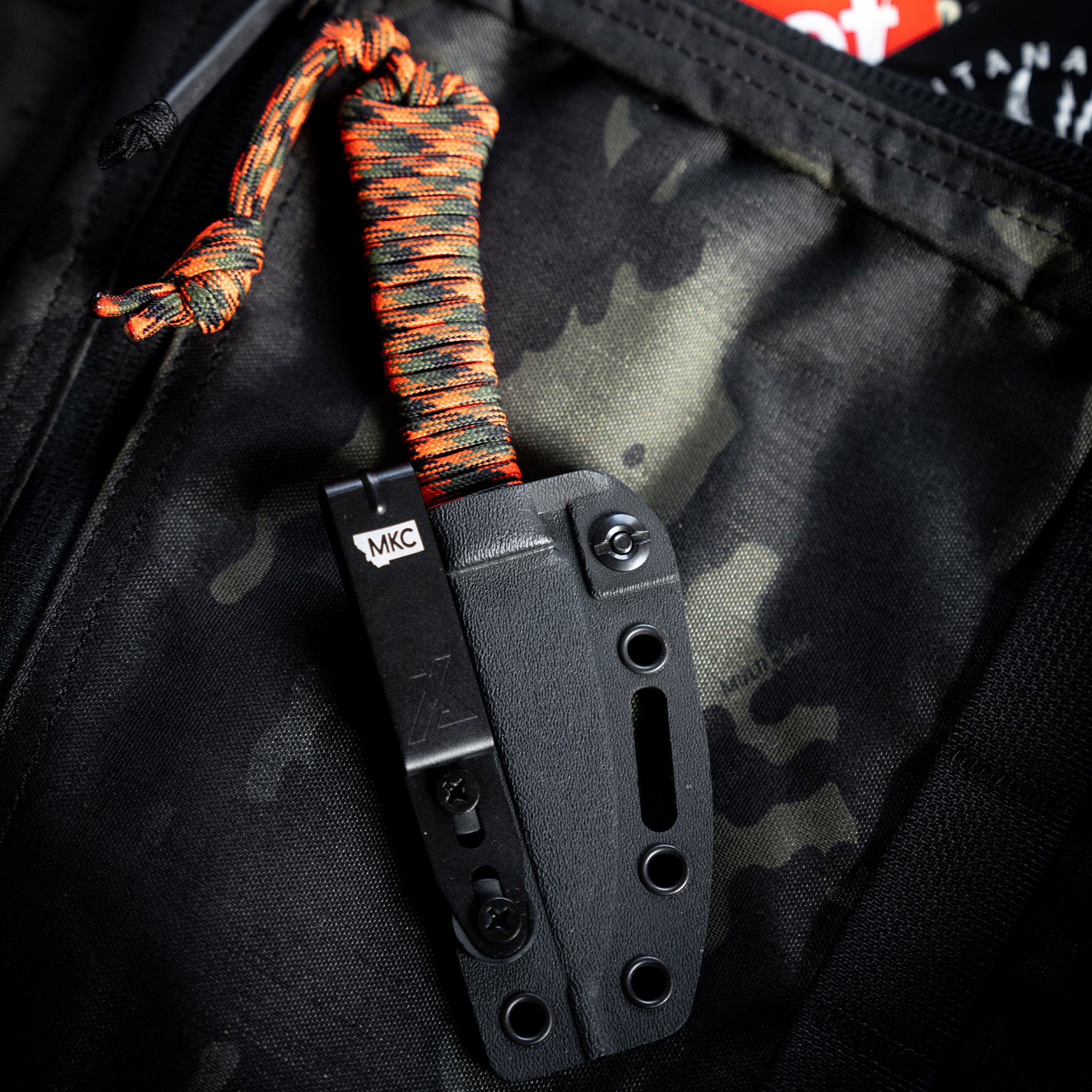 THE MINI-SPEEDGOAT FIXED BLADE - ORANGE & BLACK - Montana Knife Company